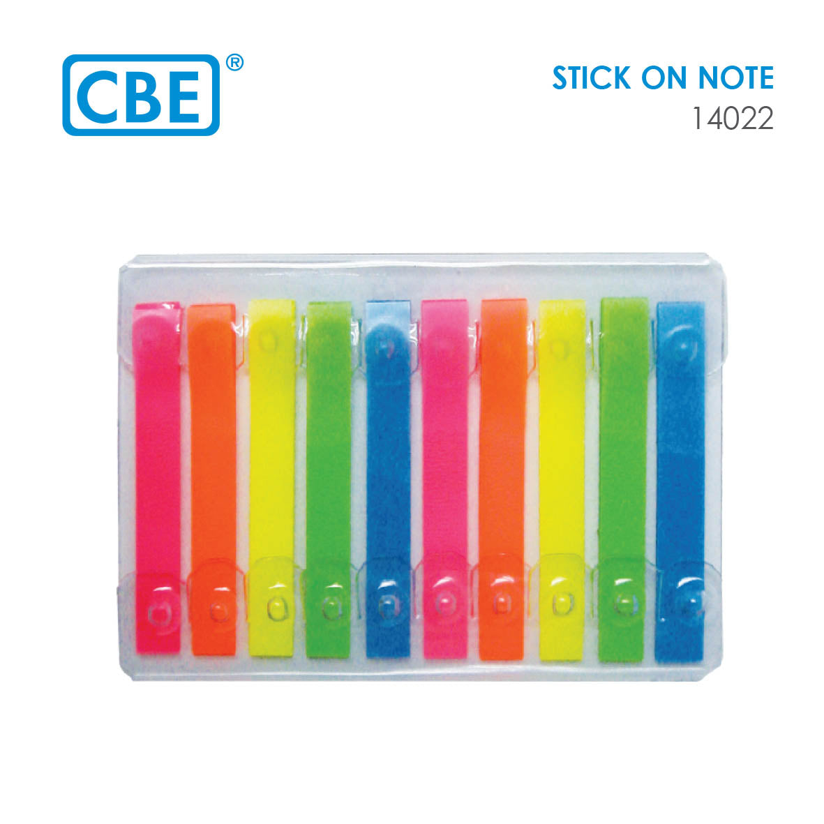 CBE 14022 STICK ON NOTE (FILM MATERIAL) 48X6MM 40SHEETS X 5COLORS ...