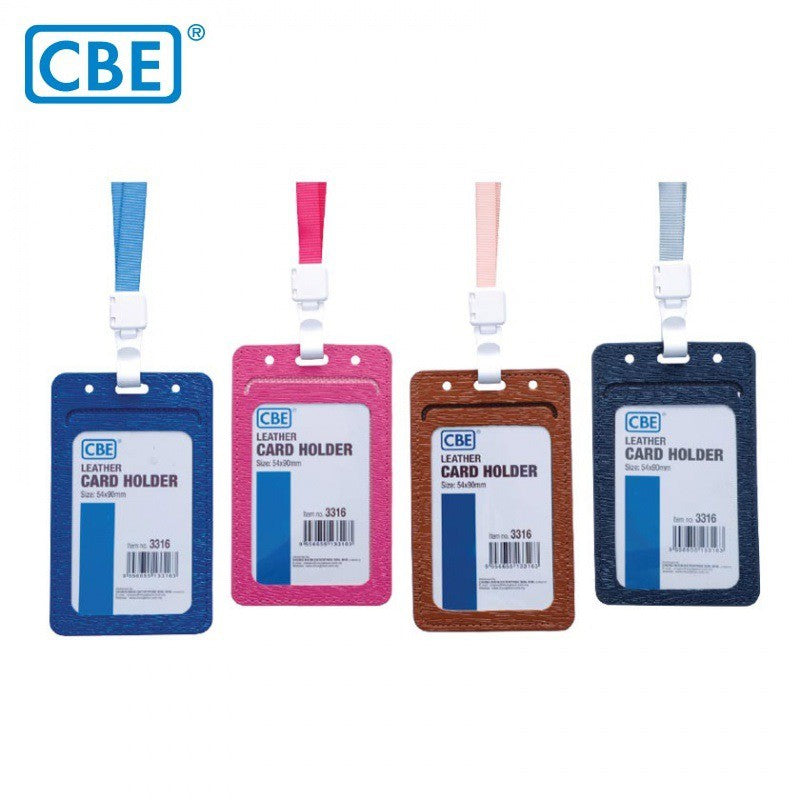 CBE Leather Name Tag / Name Badge Holder / Office ID Card Holder + Lan ...